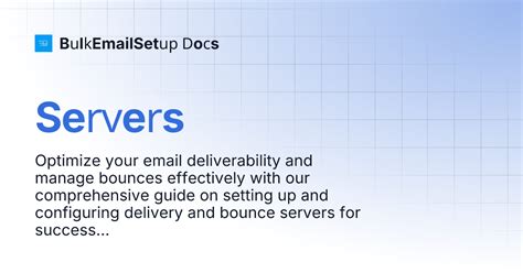 Servers BulkEmailSetup Docs