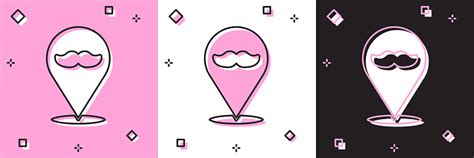 분홍색과 흰색 검은 색 배경에 격리 이발소 아이콘을 설정합니다 미용사 로고 또는 간판 벡터 일러스트레이션 0명에 대한 스톡 벡터