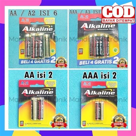 Baterai Alkaline ABC ORIGINAL AA A2 AAA A3 Isi 2 Isi 6 Isi 4 2