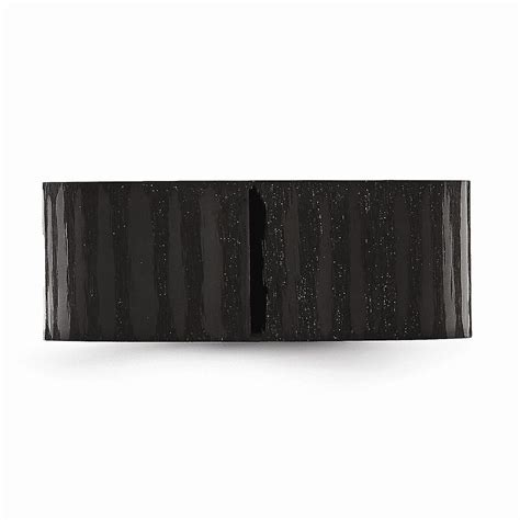 Stainless Steel Brushed Polished Black Ip Plated With Cz Cubic Zirconia