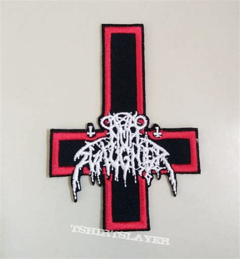 Nunslaughter Woven Upside Down Inverted Cross Embroidered Patch