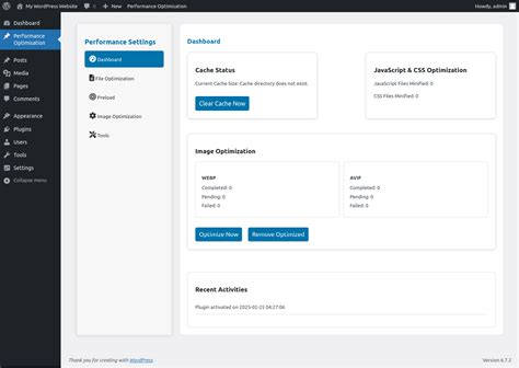 Performance Optimisation Wordpress Plugin