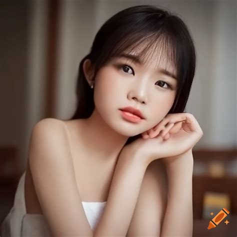 Close Up Photo Of A Beautiful Asian Girl With Hazel Eyes On Craiyon