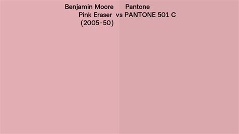 Benjamin Moore Pink Eraser 2005 50 Vs Pantone 501 C Side By Side