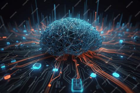 Premium Photo Cybersecurity And Big Data 3d Illustration With Neural