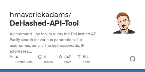 Github Hmaverickadamsdehashed Api Tool A Command Line Tool To Query