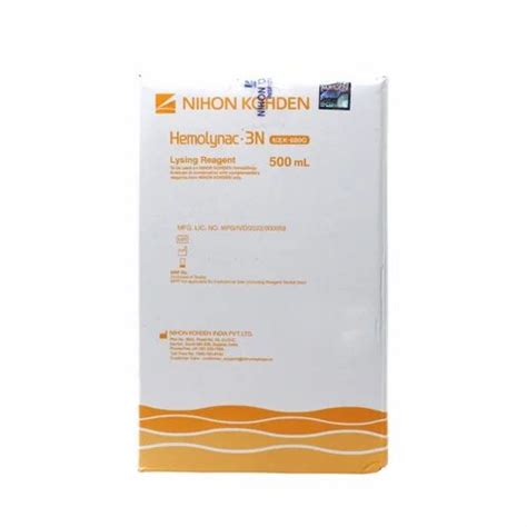 Nihon Kohden Hemolynac 3n Lysing Reagent 500ml Packaging Type Box At ₹ 12805piece In Bhavnagar