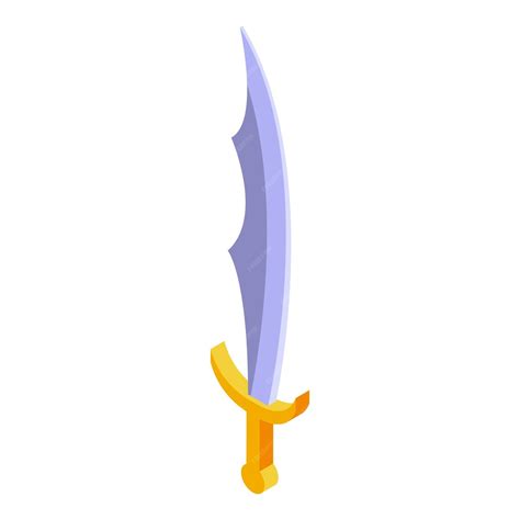 Premium Vector Isometric Arab Scimitar Sword With Golden Hilt And