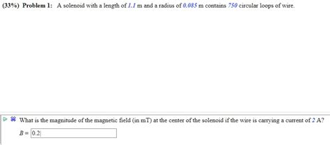 SOLVED 33 Problem 1 A Solenoid With Length Of 1 1 M And Radius Of