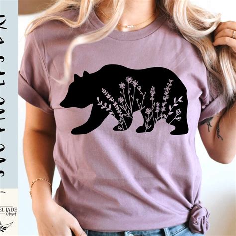 Mama Bear Floral Svg Etsy