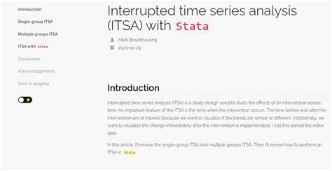 Interrupted Time Series Analysis Itsa With Stata — Mark Bounthavong