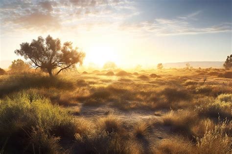 Premium Photo Sunrise Over Dry Grassland In The Australian Outback