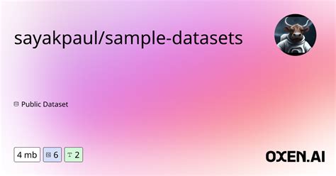 Sayakpaulsample Datasets Datasets At Oxenai
