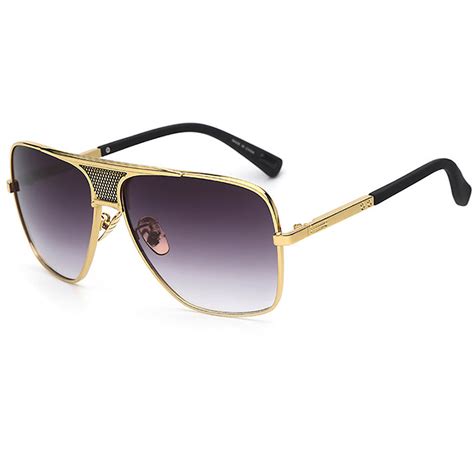 Owl ® 013 C2 Square Eyewear Sunglasses Womens Mens Metal Gold Frame