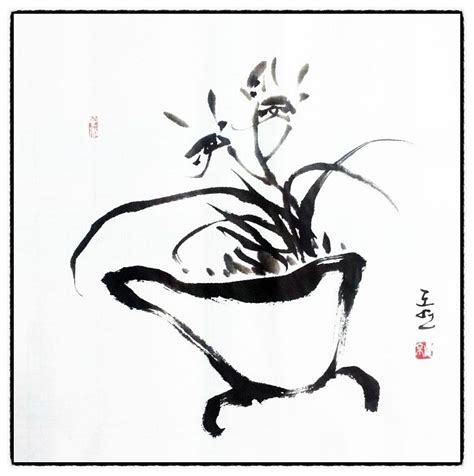 수묵일러스트난초 동양화배우기 수묵화그리기 사군자난초 캘리수묵화 먹그림 수원수묵화 네이버 블로그