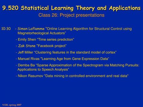 Ppt Statistical Learning Theory And Applications Powerpoint Presentation Id