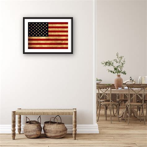 Distressed American Flag Canvas Art Print Etsy