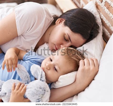 Mother Son Sleeping On Bed Hugging Stock Photo Shutterstock