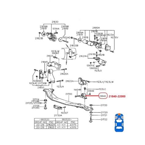 HYUNDAI TK4635 21840 22000 BASE DE MOTOR DELANTERA HYUNDAI ACCENT 1 3 SINC