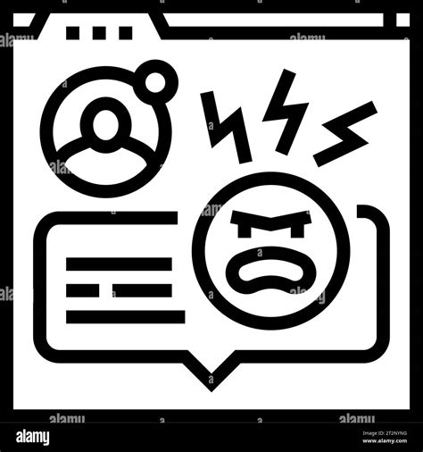 insulting comments cyberbullying line icon vector illustration stock