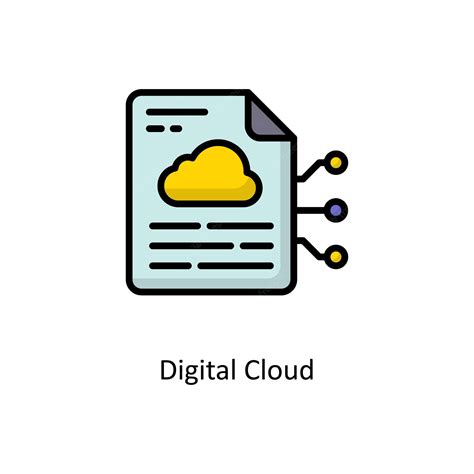 Premium Vector Digital Cloud Vector Filled Outline Icon Design Illustration