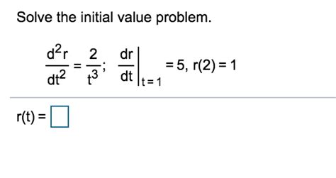 Solved Solve the initial value problem dr d²r dt Chegg com