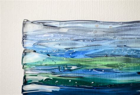 Ocean Glass Wall Art Glass Art Coastal Wall Art Ocean Piece Etsy