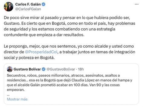 El Alcalde Carlos Fernando Galán Llamó Mentiroso A Gustavo Bolívar “a