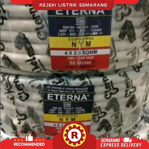 Jual Kabel Listrik Kawat Warna Putih Merk Eterna Meteran Rol Ukuran Nym X Original Di