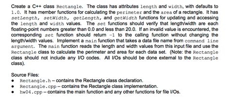 Solved Create A C Class Rectangle The Class Has