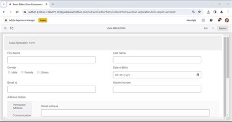적응형 양식 조각 Adobe Experience Manager