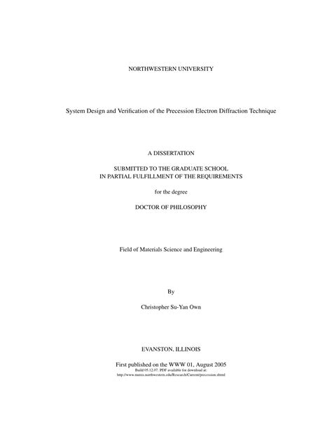 System Design And Verification Of The Precession Electron Diffraction Technique Docslib