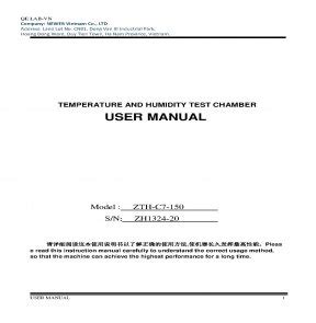 Operating instructions for constant temperature and humidity box hướng