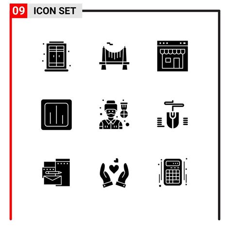 Pack Of 9 Creative Solid Glyphs Of Driver Report Interface Graph