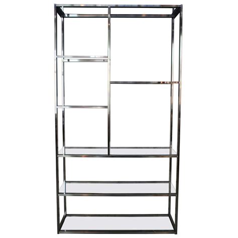Mid Century Modern Labarge Chrome And Glass Étagère Bookcase Curio