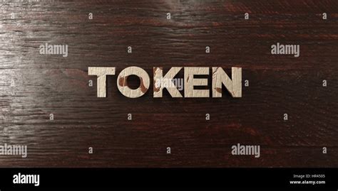 token grungy wooden headline on maple 3d rendered royalty free