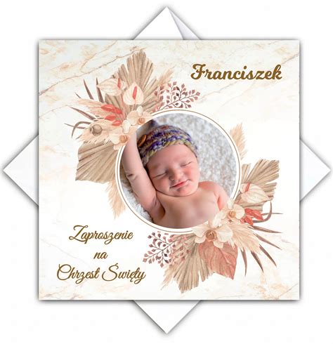 ZAPROSZENIA na Chrzest Święty ze Zdjęciem BOHO 13690889054 Allegro pl