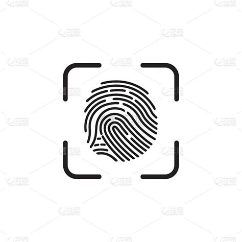 指纹图标。矢量插图。素材 花瓣网