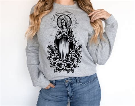 Virgin Mary Svg Png Christian Svg Religion Svg Mother Of Jesus Svg