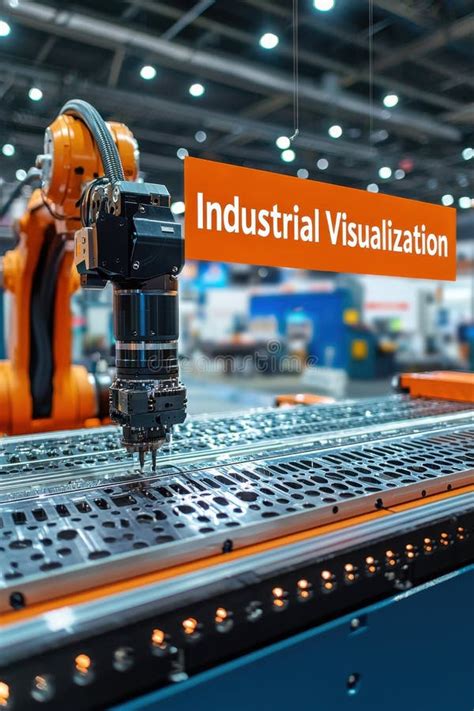 High Tech Robotic Arm Demonstrating Advanced Industrial Applications In A Factory Setting Stock