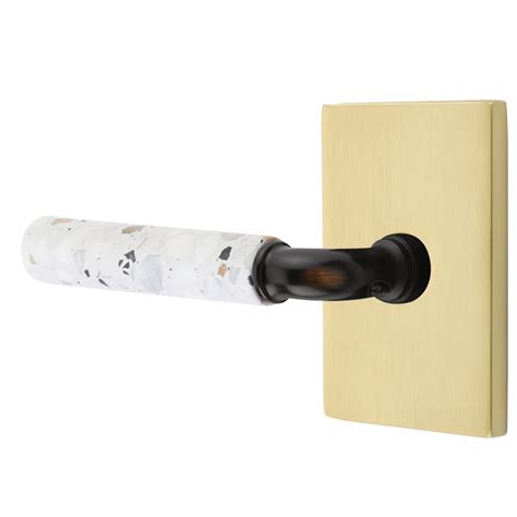 Select Levers Collection Passage Modern Rectangular Rosette In Satin