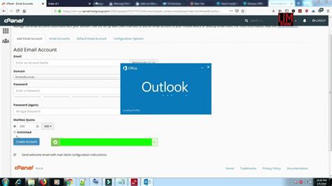 How To Setup Email In Outlook Created In Cpanel 2020 Youtube