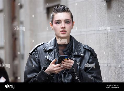 A Model Is Seen After The Giorgio Armani Fashion Show During The Milan