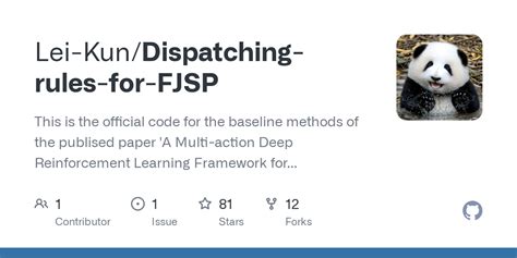 Github Lei Kun Dispatching Rules For Fjsp This Is The Official Code