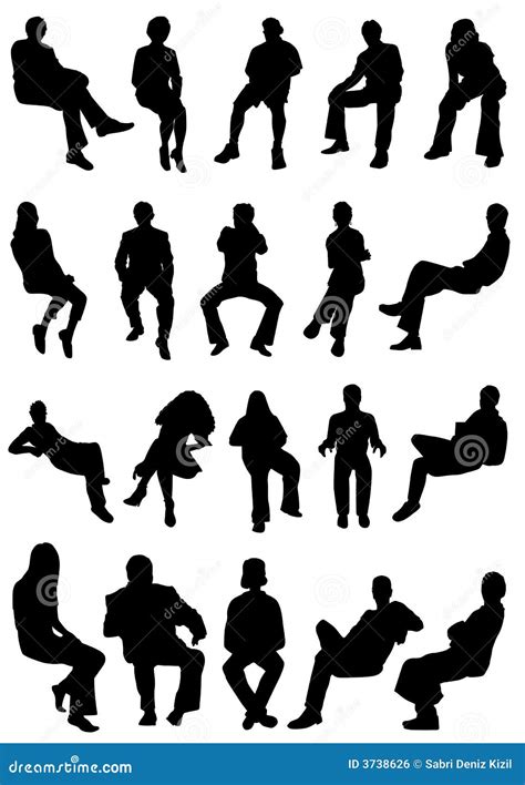 Sitting Silhouette People Stock Illustrations 14197 Sitting