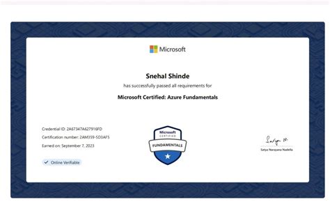 Snehal Shinde On Linkedin Successfully Completed Az900 Azure