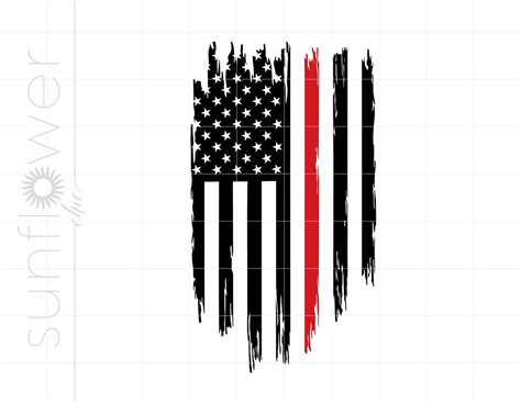 Fireman Flag Svg Firefighter Flag Svg Cut Files Distressed Fire