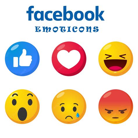 이모티콘 버튼 소셜 네트워크 벡터 그림 Eps 10에 대한 Emoji 반응 모음 프리미엄 벡터