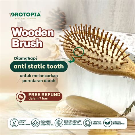 Jual Grotopia Quill Gro Bamboo Scalp Massager Comb Perawatan Natural