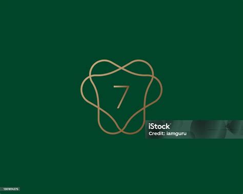 추상 선형 모노그램 번호 7 로고 아이콘 디자인 모던 미니멀 스타일 일러스트 프리미엄 라운드 리니어 프레임 벡터 엠블럼 기호 기호 로고타입 숫자에 대한 스톡 벡터 아트 및